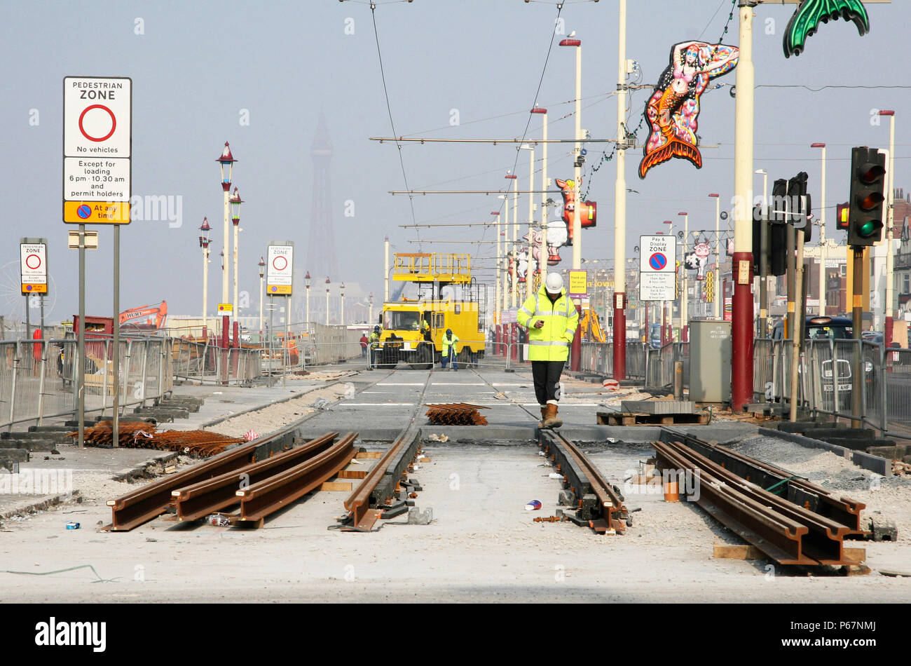 Blackpool Tram Track replacement works, which has seen the line ...