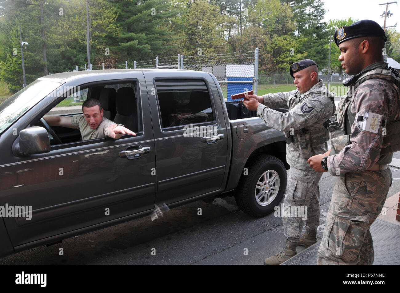 The 104th Fighter Wing Security Force's Defenders, quick response force ...