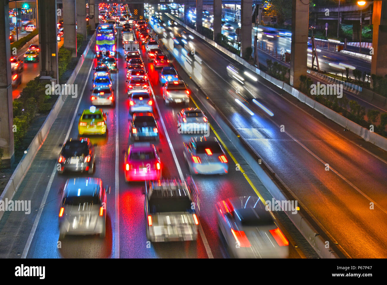 Controlled-access highway in Bangkok during rush hour Stock Photo - Alamy