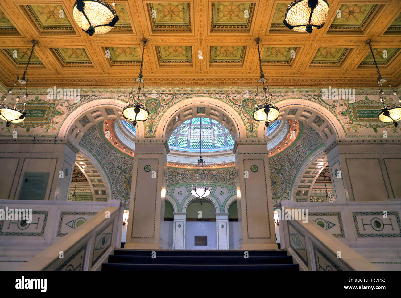 Chicago, Illinois, USA - June 22, 2018 - View of the interior and of ...