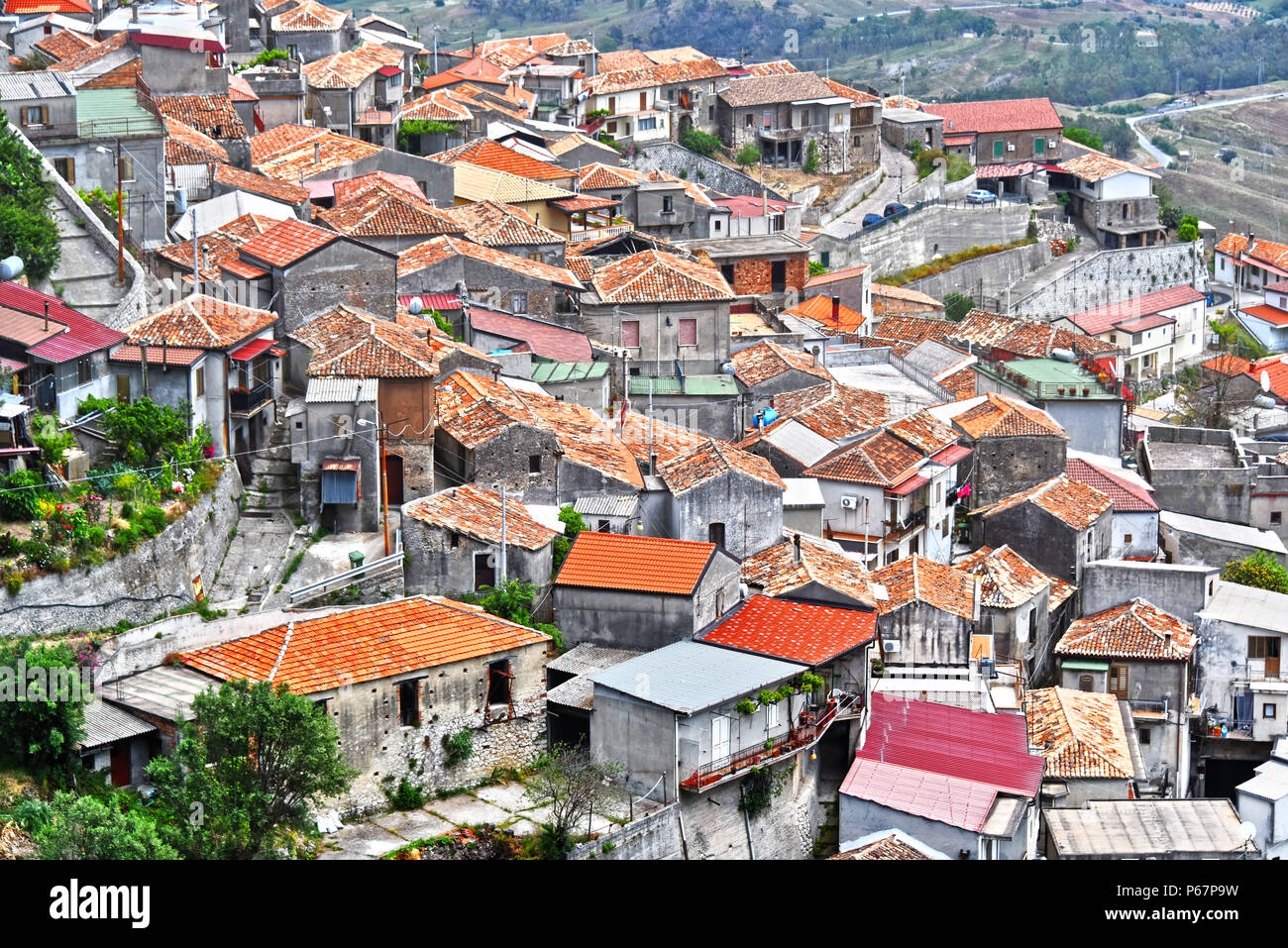 The village of Staiti in the Province of Reggio Calabria, Italy Stock ...