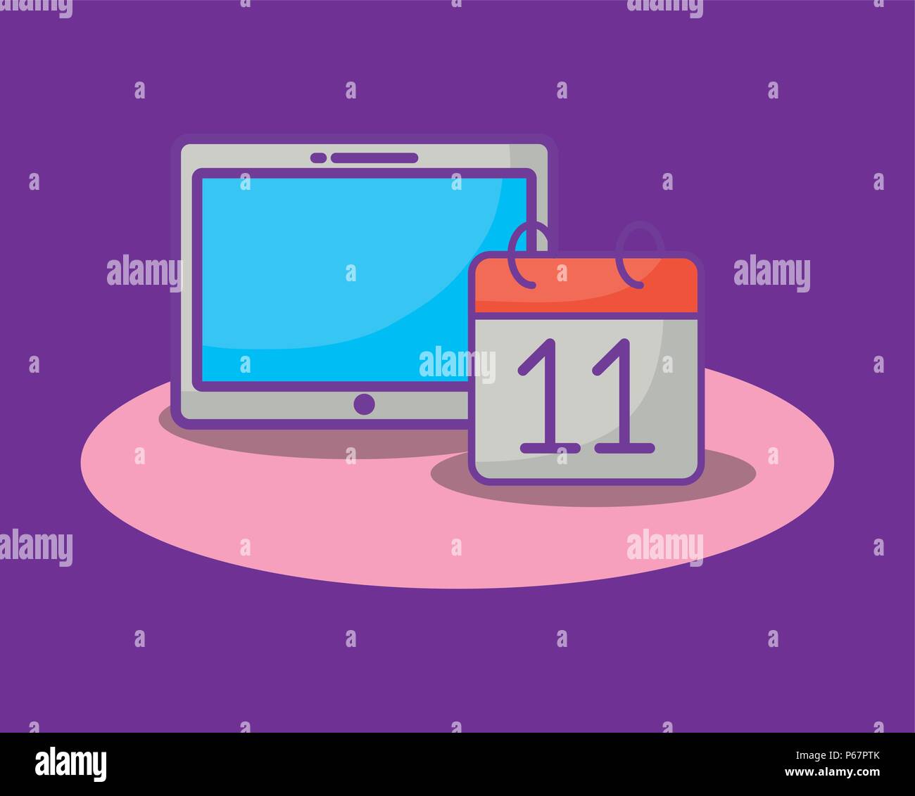 computer over background, colorful design. vector illustration Stock ...