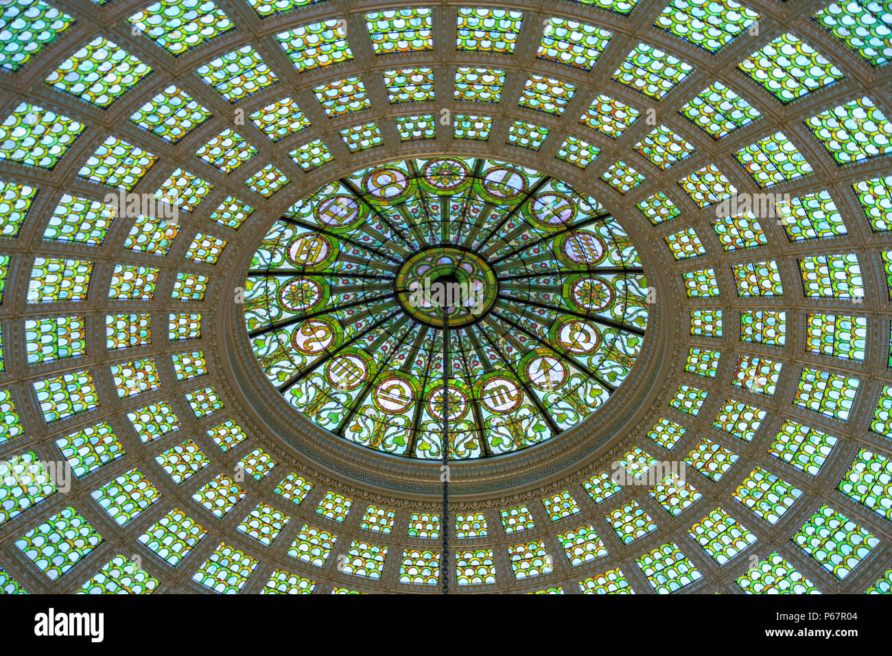 Chicago, Illinois, USA - June 22, 2018 - View of the interior and of ...
