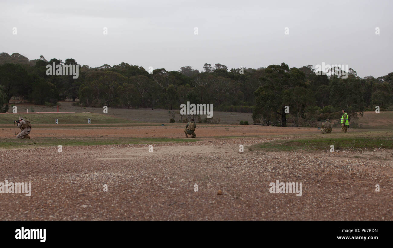 Competitors at the Australian Army Skill at Arms Meeting 2016 fire at ...