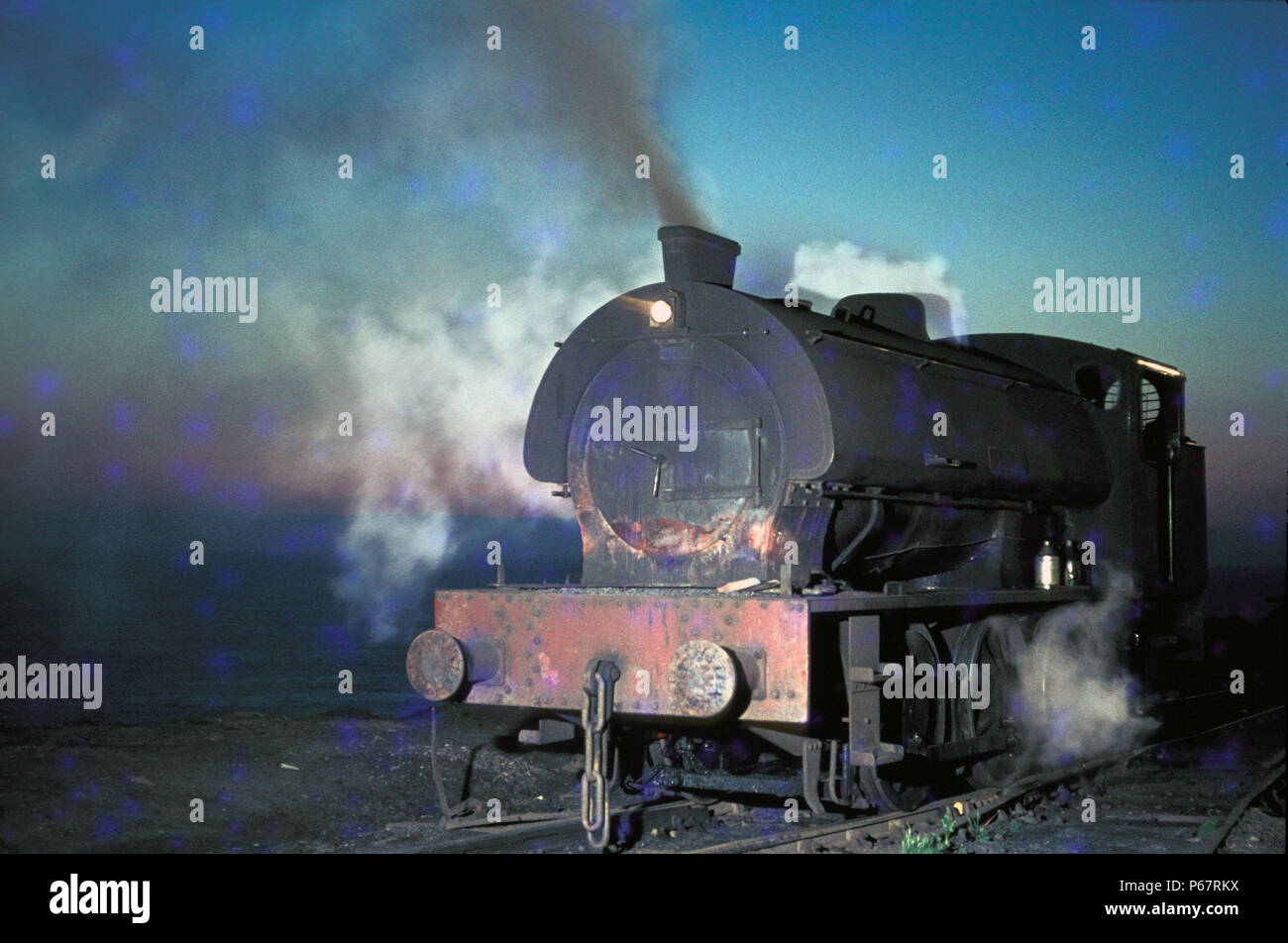 One of Haig Colliery's Giesl chimney Hunslet 0-6-0STs pauses between ...