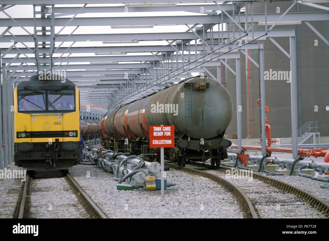 Petroleum distribution depot with tanks awaiting collection. C 1993 ...