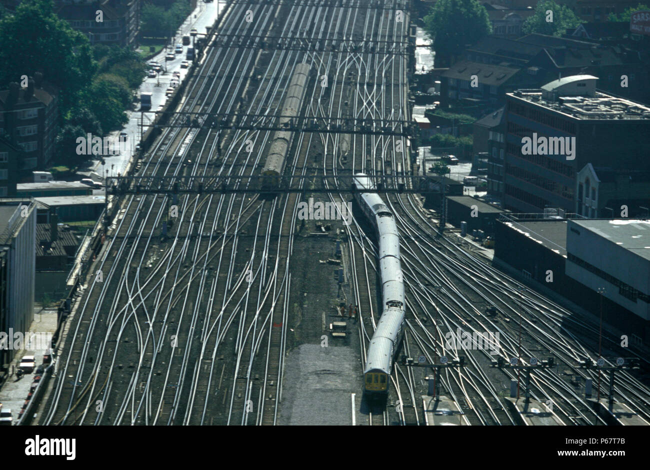 Railway overview at London Bridge. C 1993 Stock Photo - Alamy