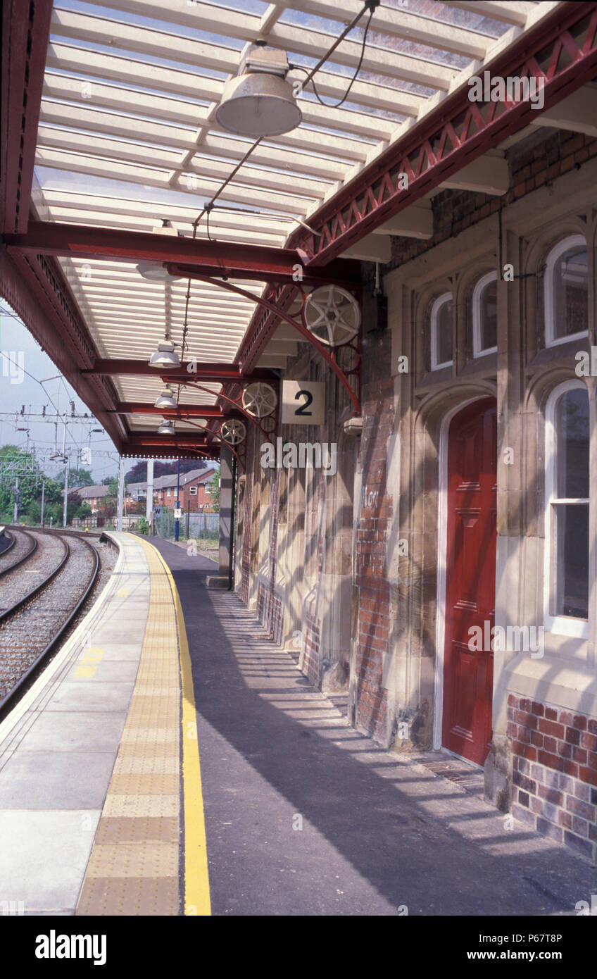 Refurbished platform and canopies at Stone station in Staffordshire ...