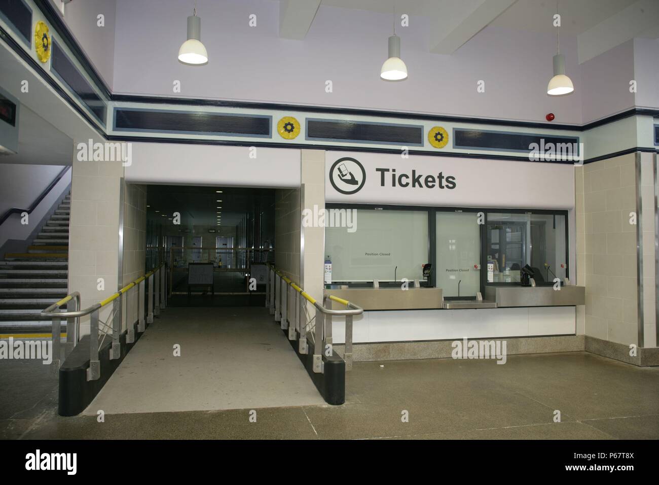 Refurbished ticket hall at Dover Priory station with access ramp. 2007 ...