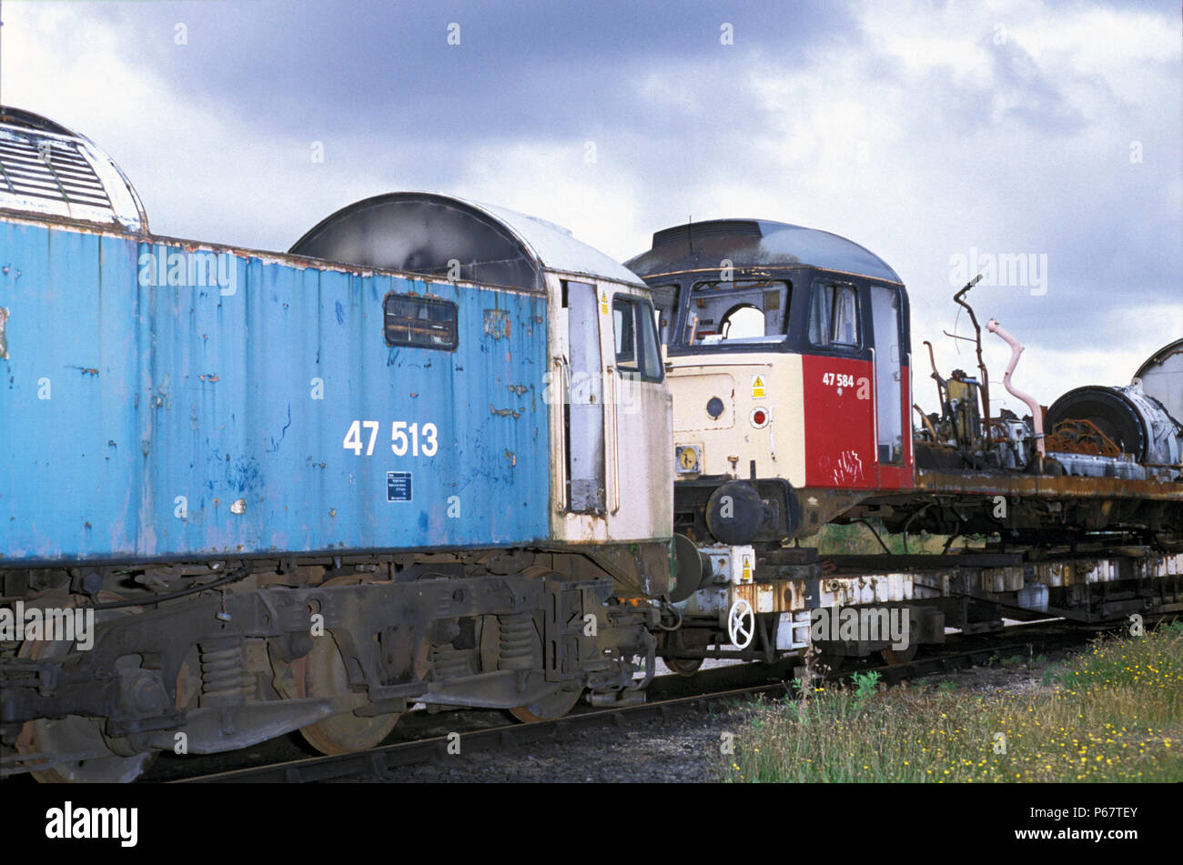 Scrapped diesel locomotives awaiting disposal. C2002 Stock Photo - Alamy