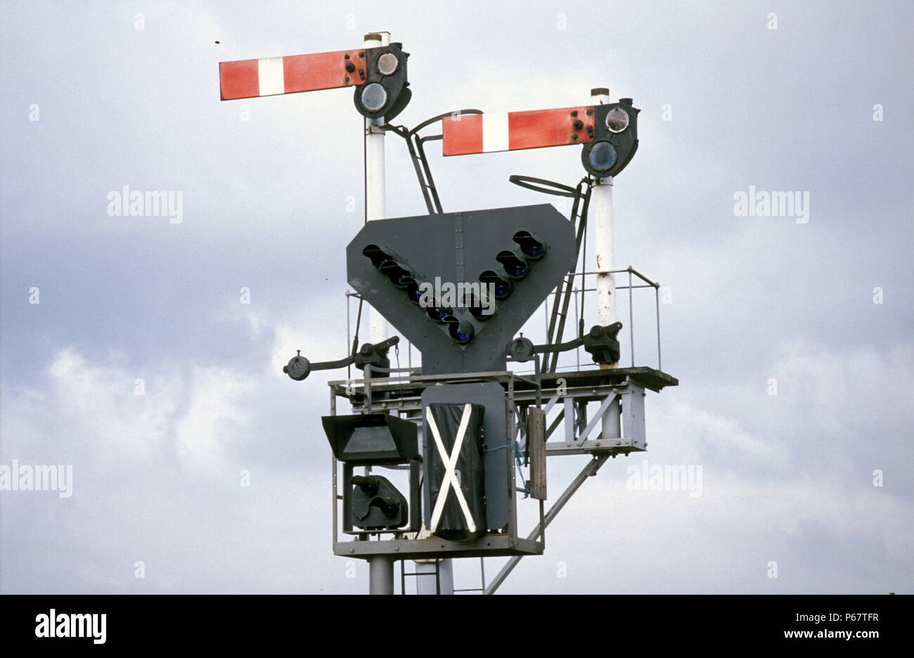 Semaphore signals with feather Stock Photo - Alamy