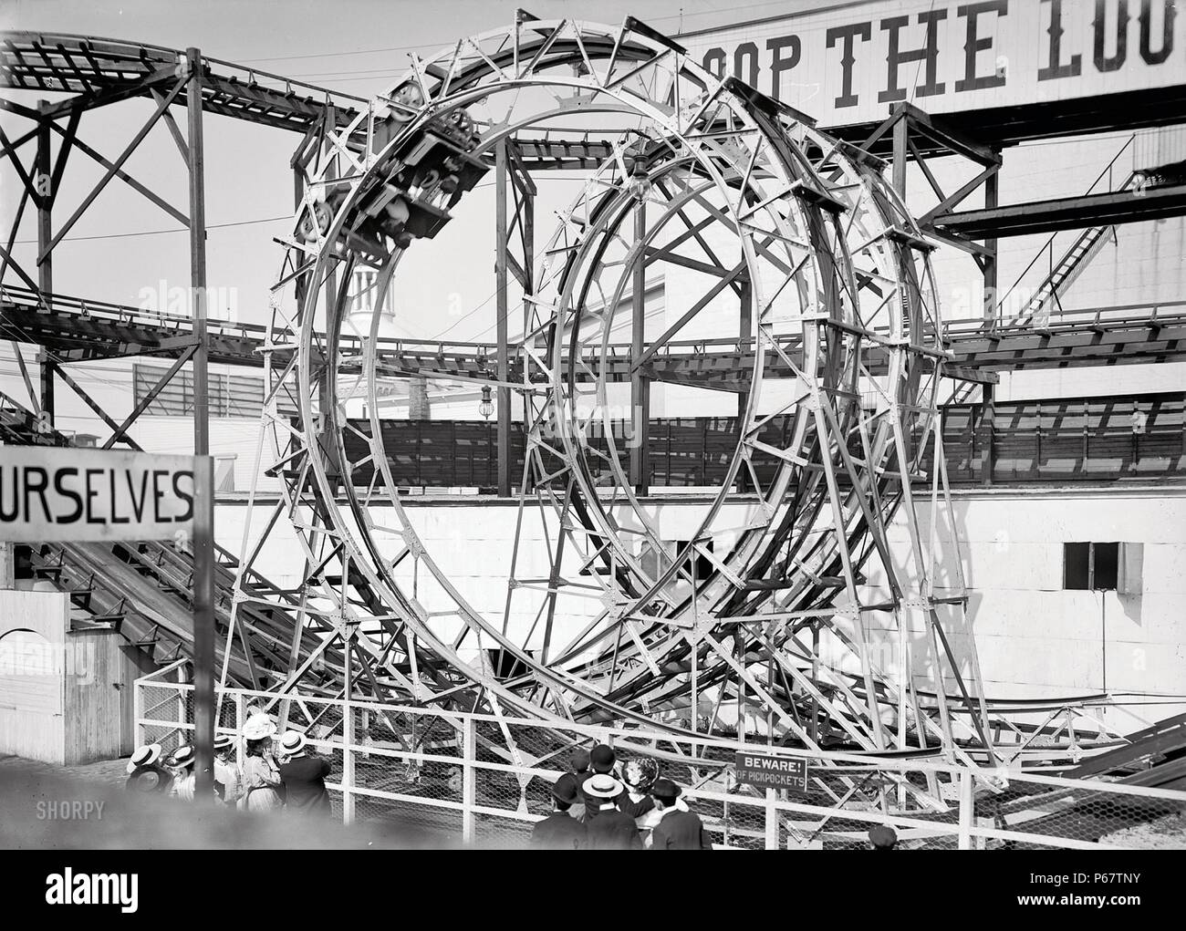 Photograph of the "Loop the Loop" at Coney Island, New York. Dated 1903 ...