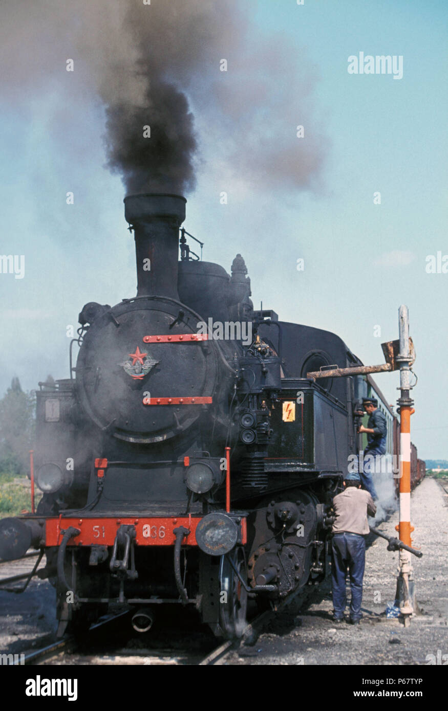 Taking water at Viginmost on the Karlovac -Sisak line in August 1983 ...