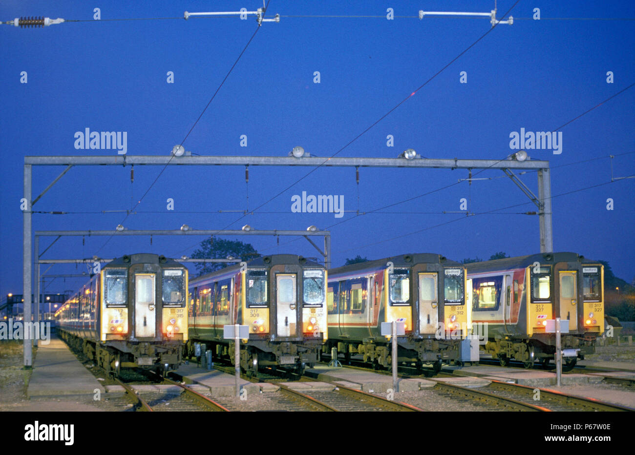 Thameslink depot at Bedford with Class 317 EMUs in Network SouthEast ...