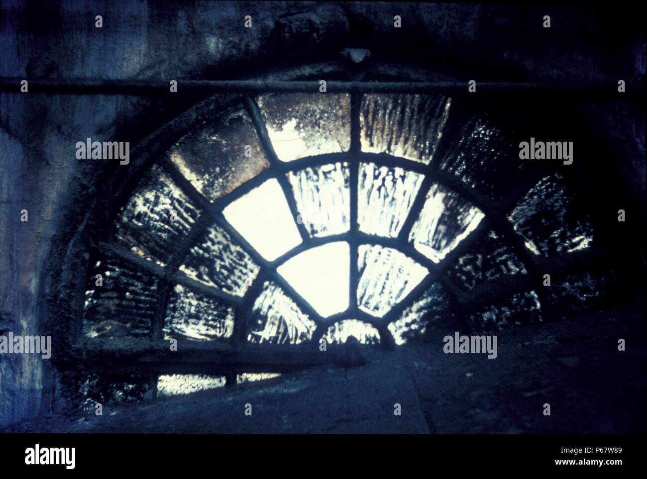 The eroded roof of the L&NWR's steam depot at Patricroft in Manchester ...