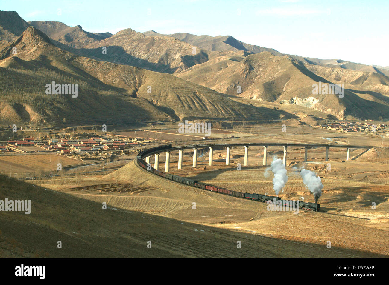 The fabled curved viaduct at Simingyi on the Jing Peng section of the ...
