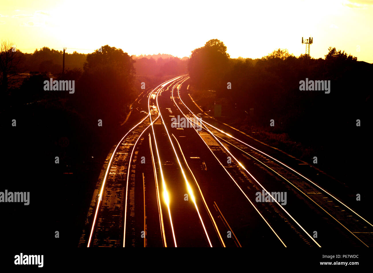 The Great Western Railway. View from Challow station road bridge ...