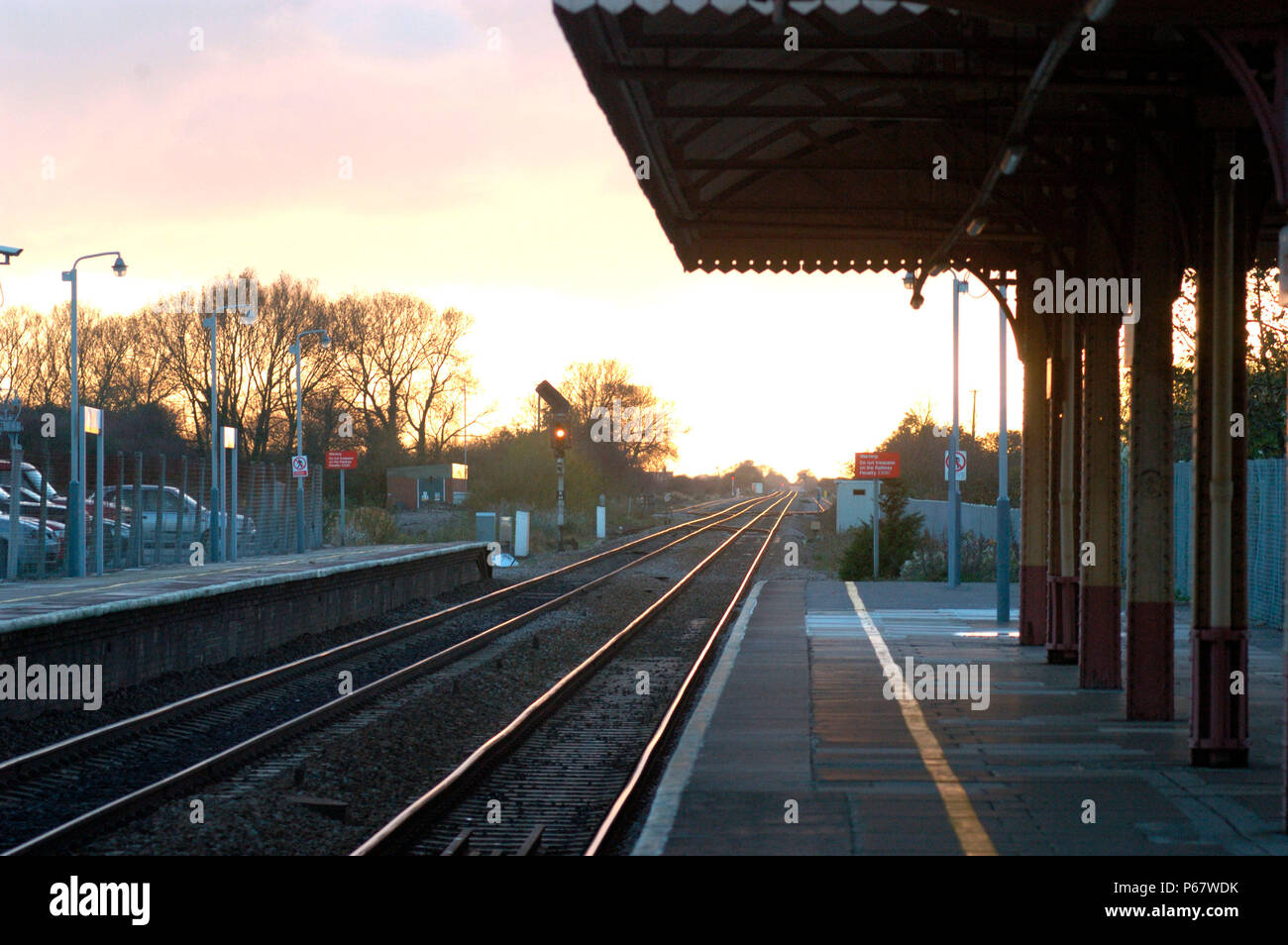 The Great Western Railway. Yatton station. View from eastern end of Up ...