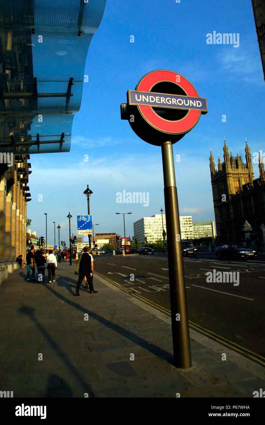 The London Underground sign outside Westminster station Stock Photo - Alamy