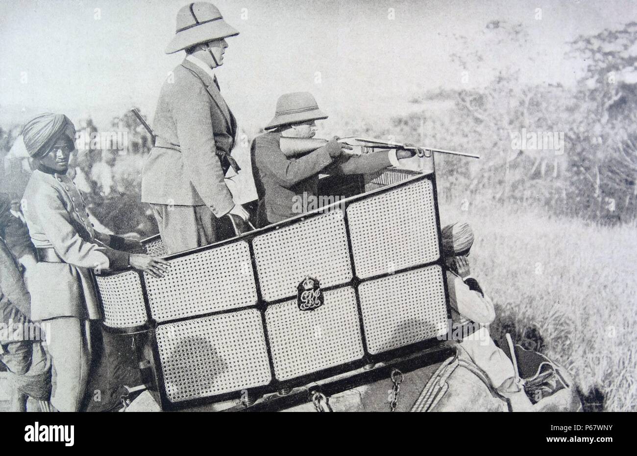 King George V of Great Britain hunting a tiger in India 1911 Stock ...