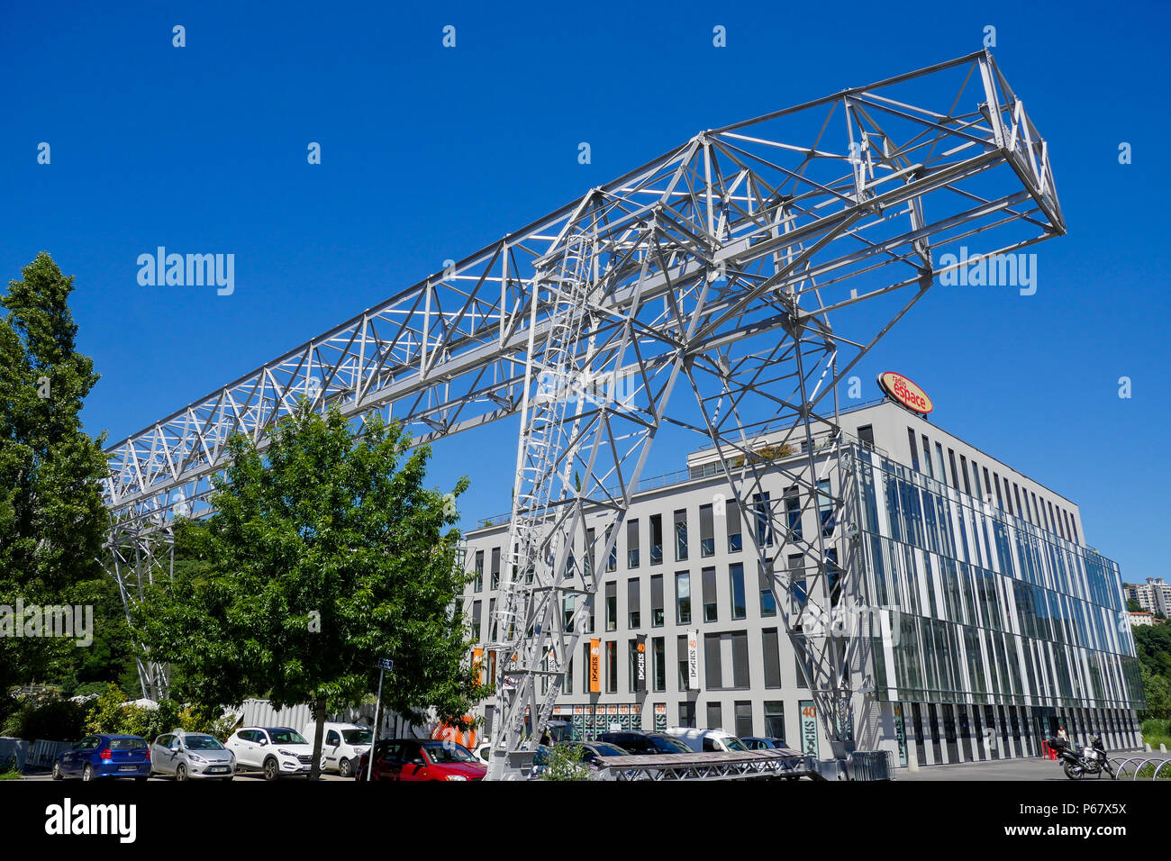 Radio Espace building, Confluence district, Lyon, France Stock Photo ...