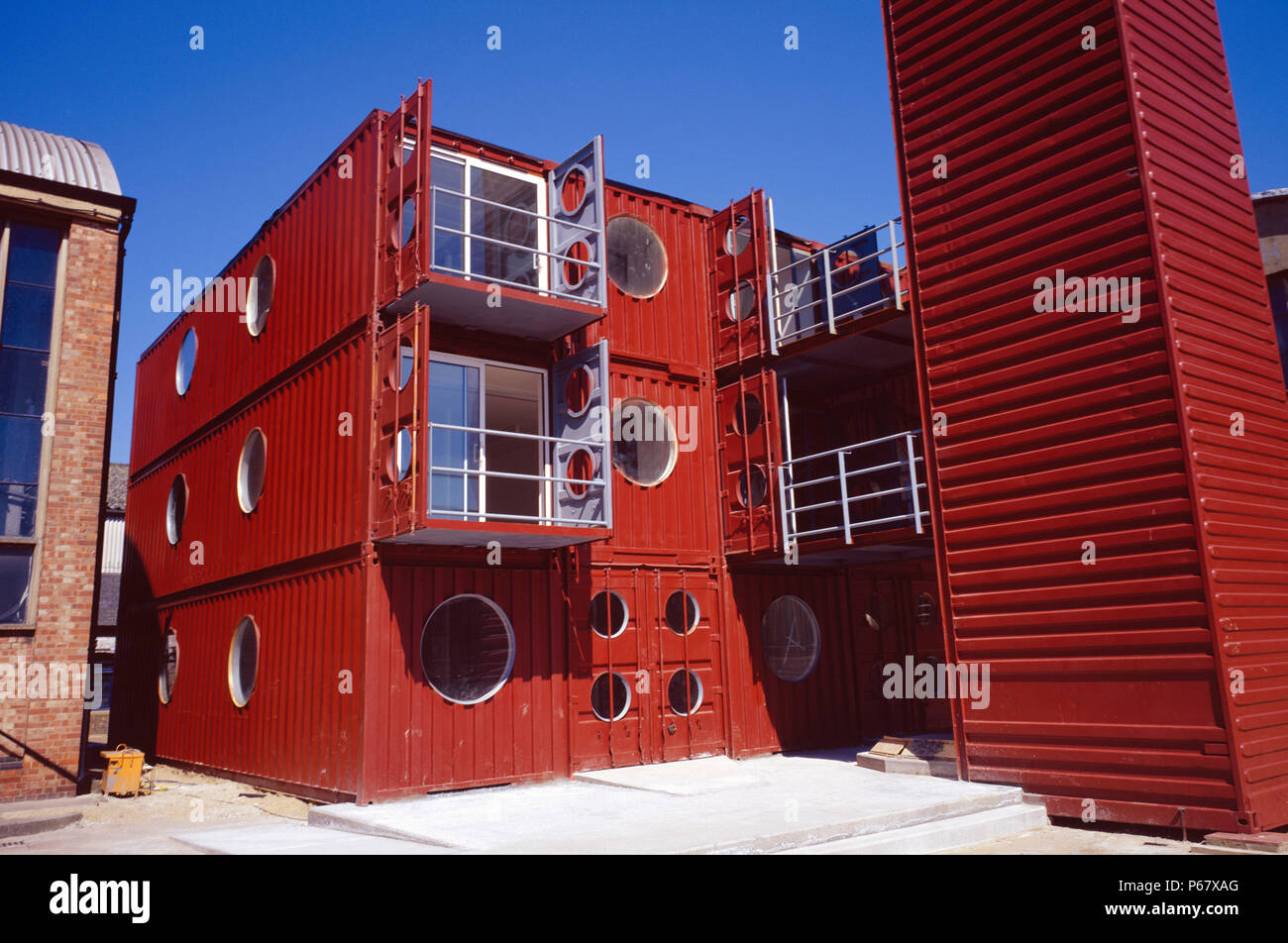 Modular accomodation made from converted shipping containers Stock ...