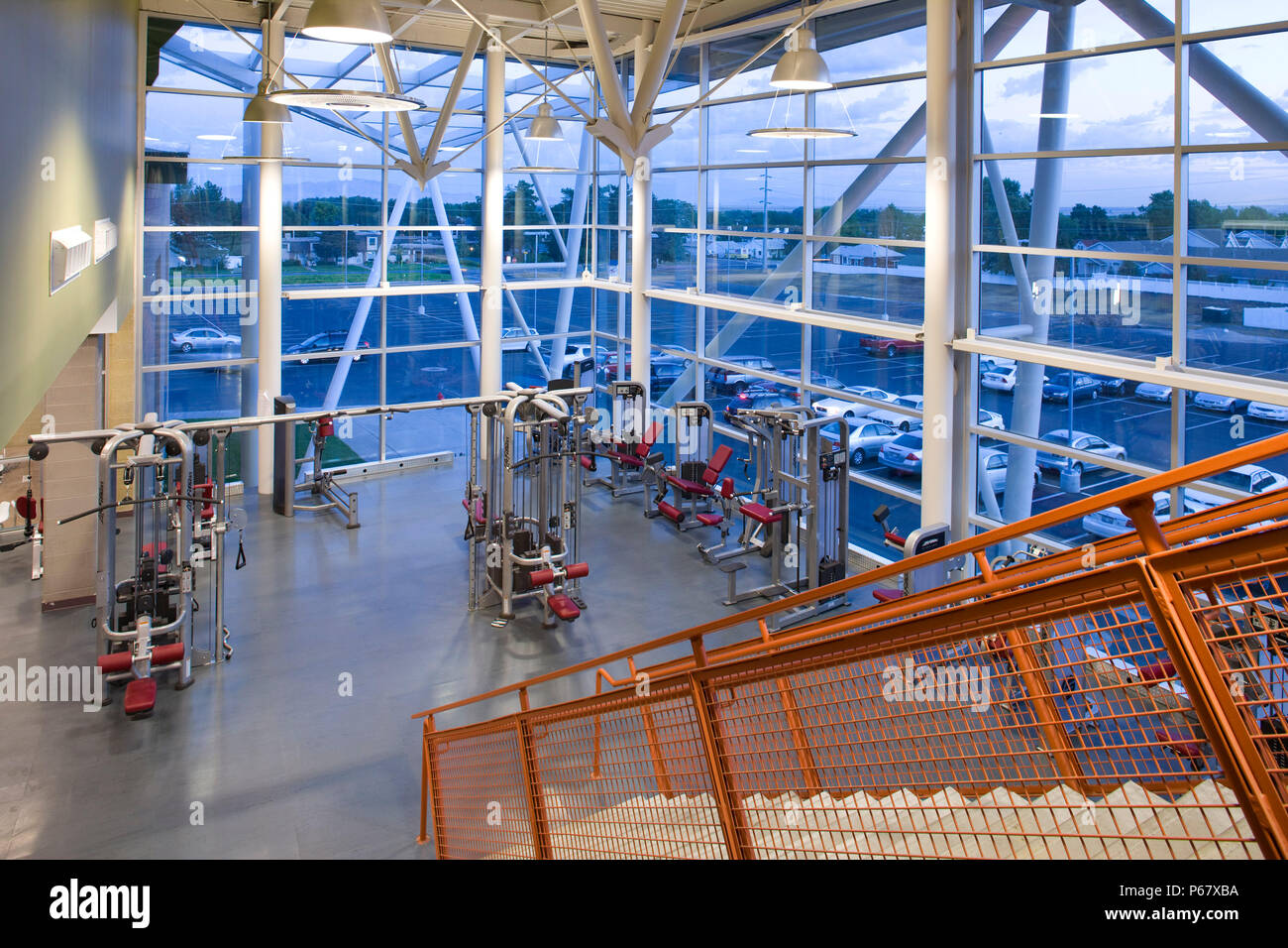 County recreation facility in Davis County, UT. Shown here a stairwell ...