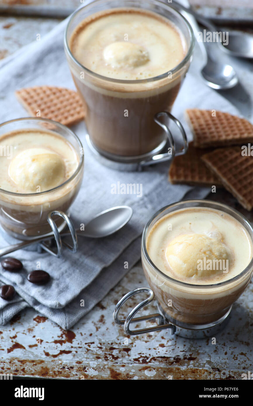 Ice cream coffee Stock Photo - Alamy