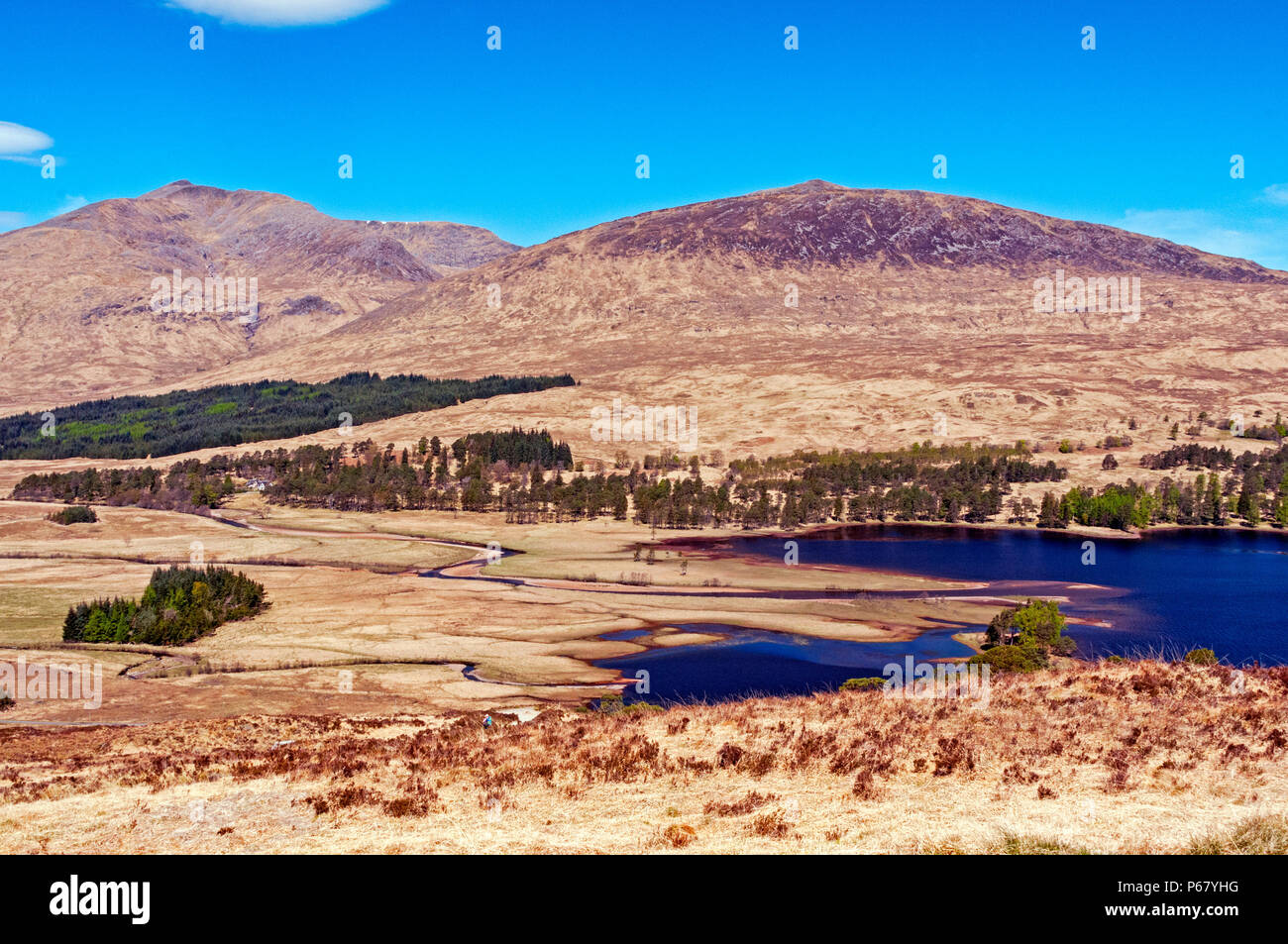 Loch Tulla and the mountains of the West Highland Way, Scotland Stock ...