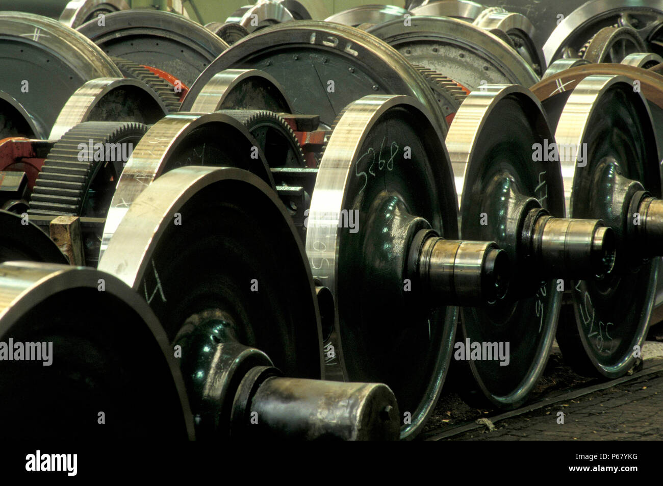 Railway/Locomotive workshop, Locomotive Wheels Stock Photo - Alamy