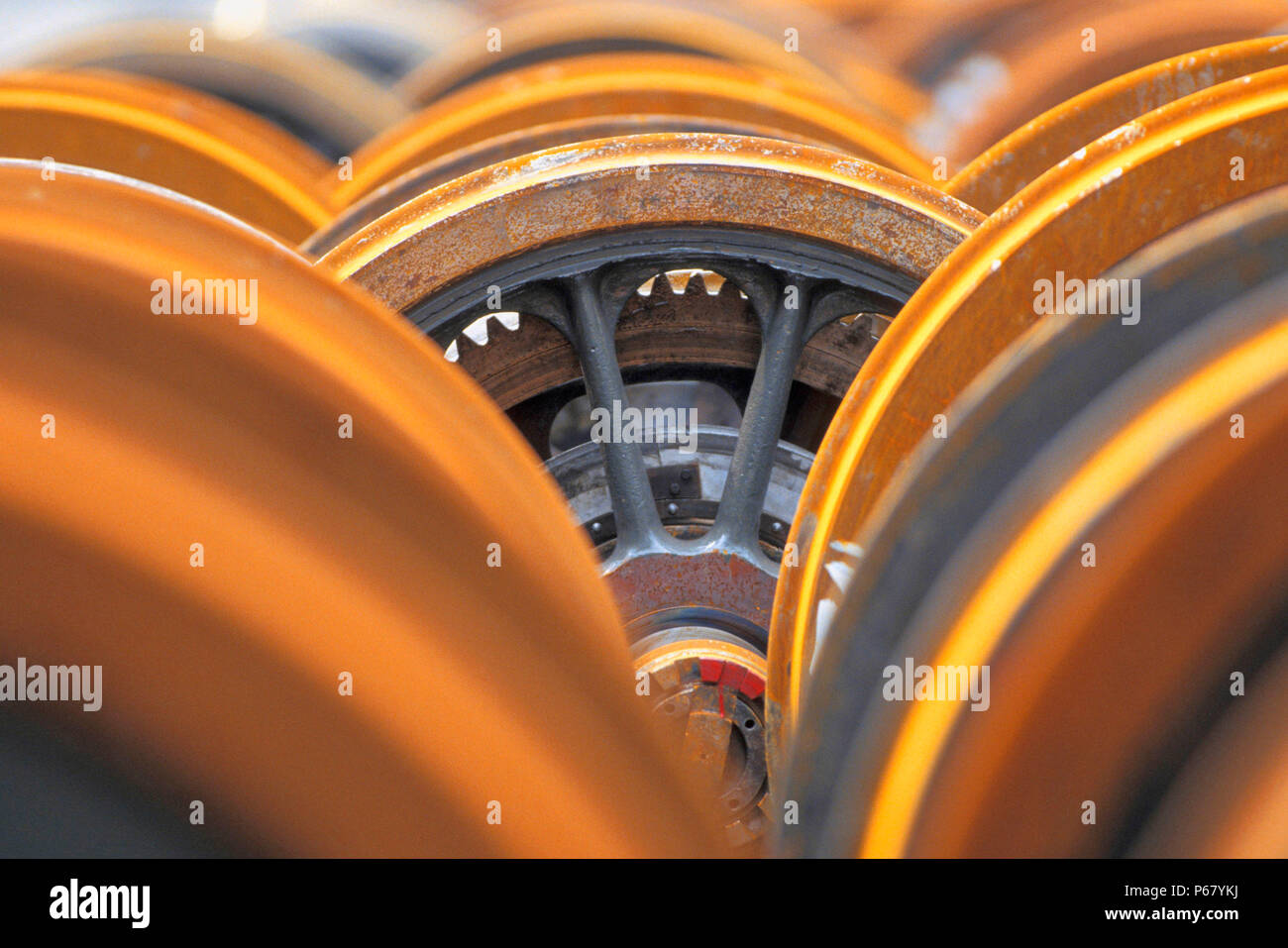 Railway/Locomotive workshop, Locomotive Wheels Stock Photo - Alamy
