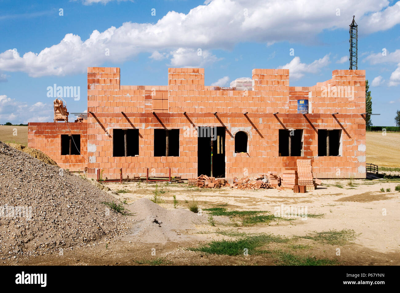 Abandoned new house building site Stock Photo - Alamy