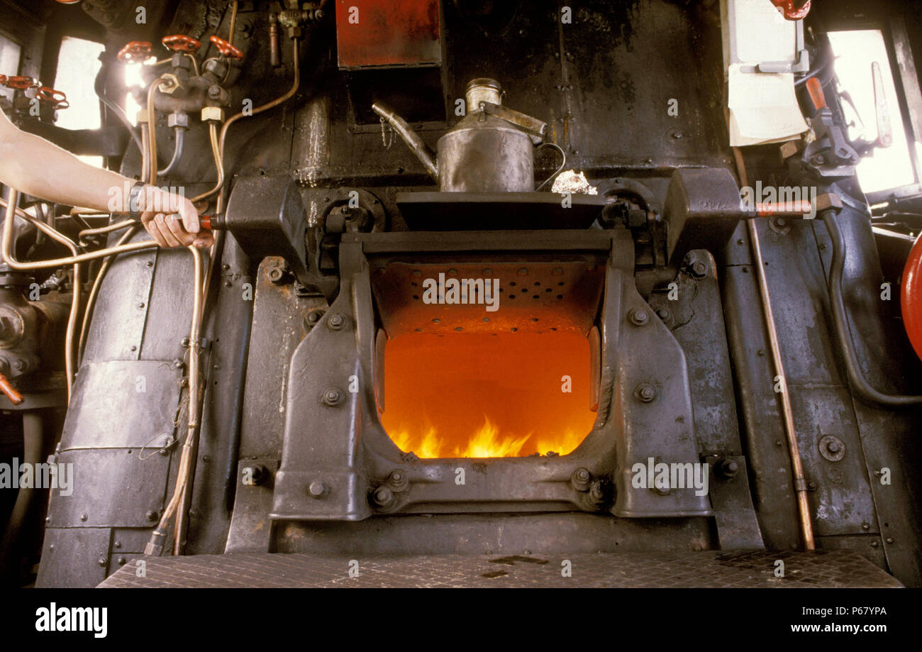 Fire of a Steam Locomotive Stock Photo - Alamy