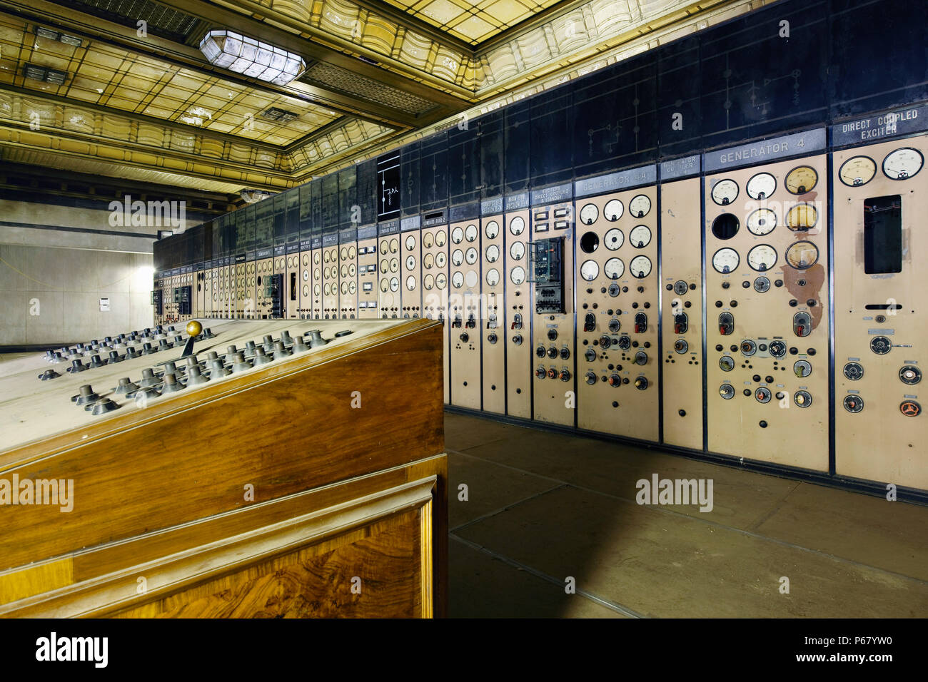 Battersea Power Station control room west wing with control desks and ...