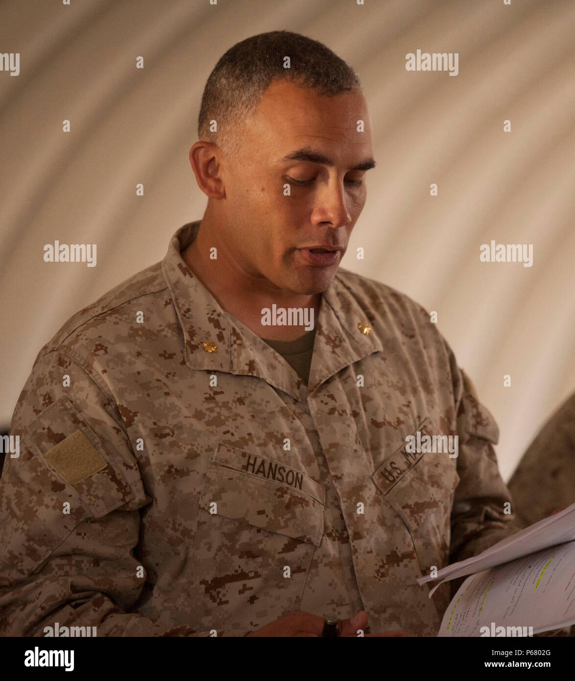 U.S. Marine, Maj. Jaisun Hanson, Operations Officer with 2nd Marine ...