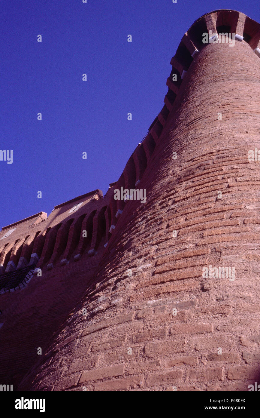 Curved exterior wall of castle at Perpignan, France Stock Photo - Alamy