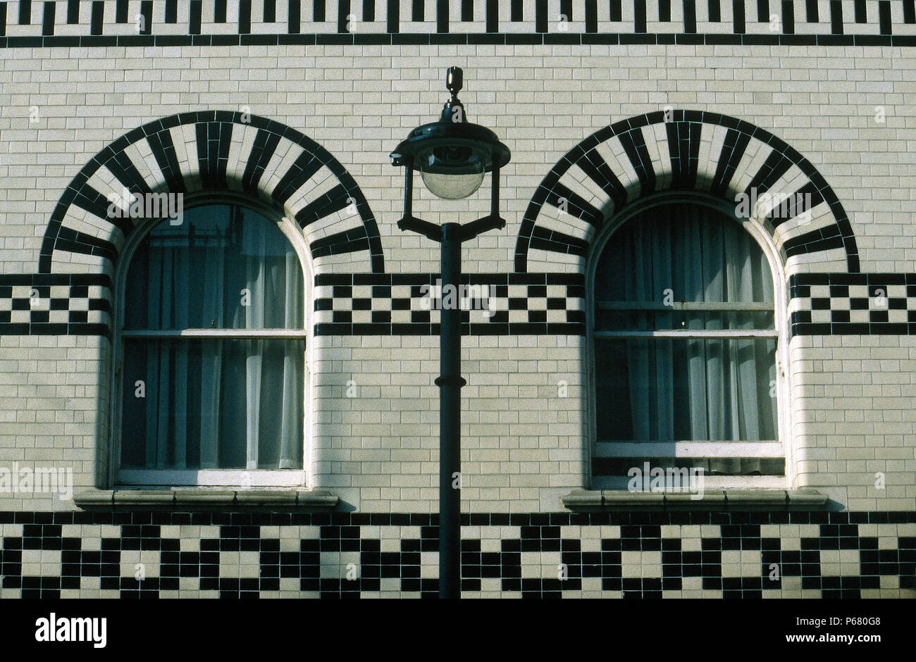 Detail of hotel facade. Foley Street, London, United Kingdom Stock ...