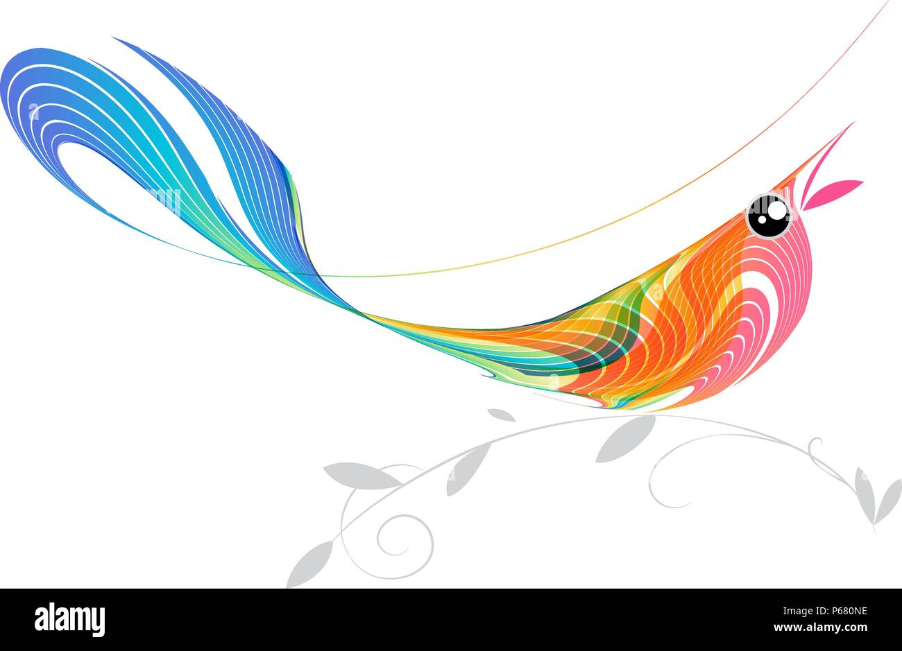 Singing bird, vector illustration Stock Vector Image & Art - Alamy