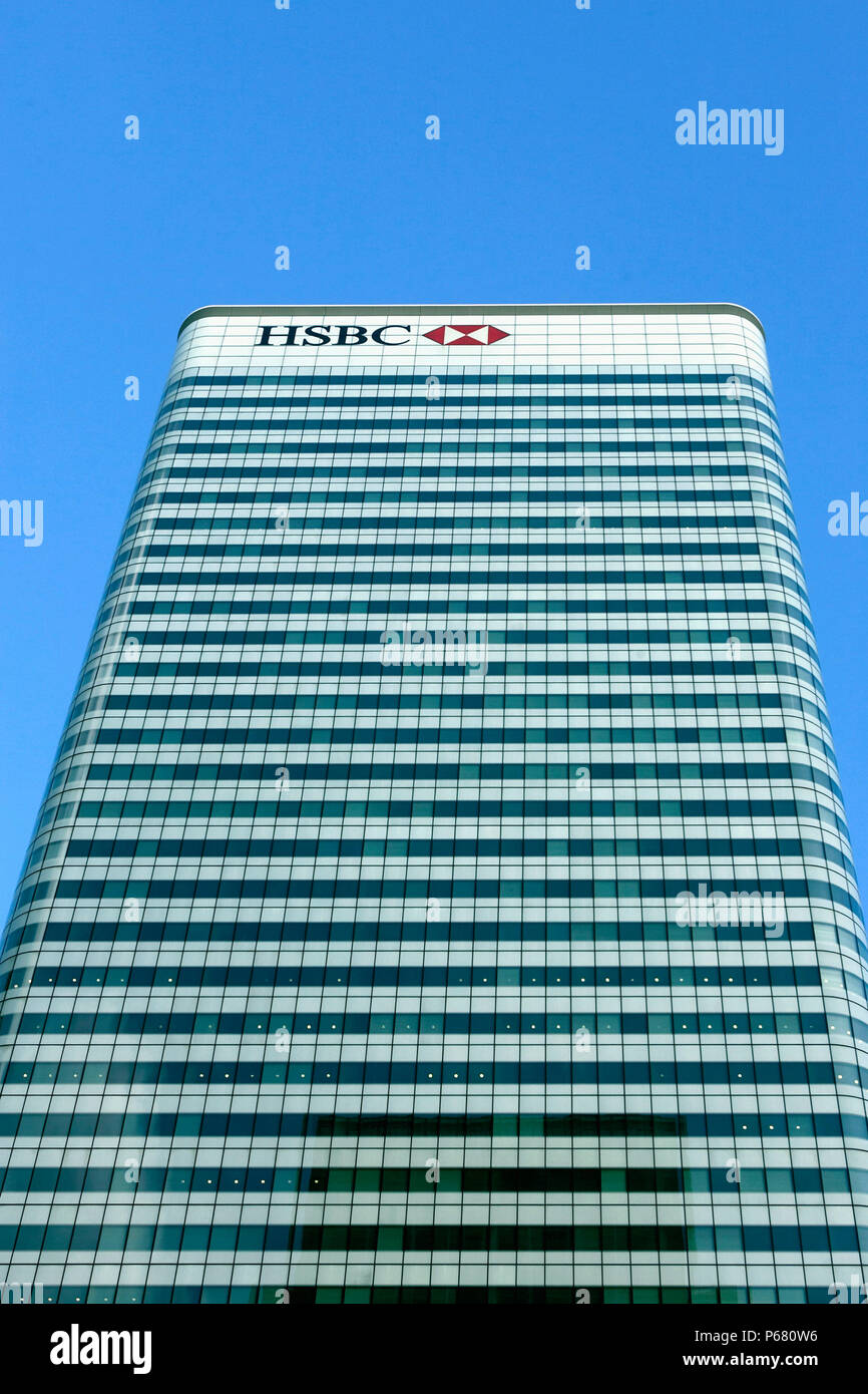 Building architecture, HSBC tower, Canary Wharf, Docklands, London, UK Stock Photo - Alamy