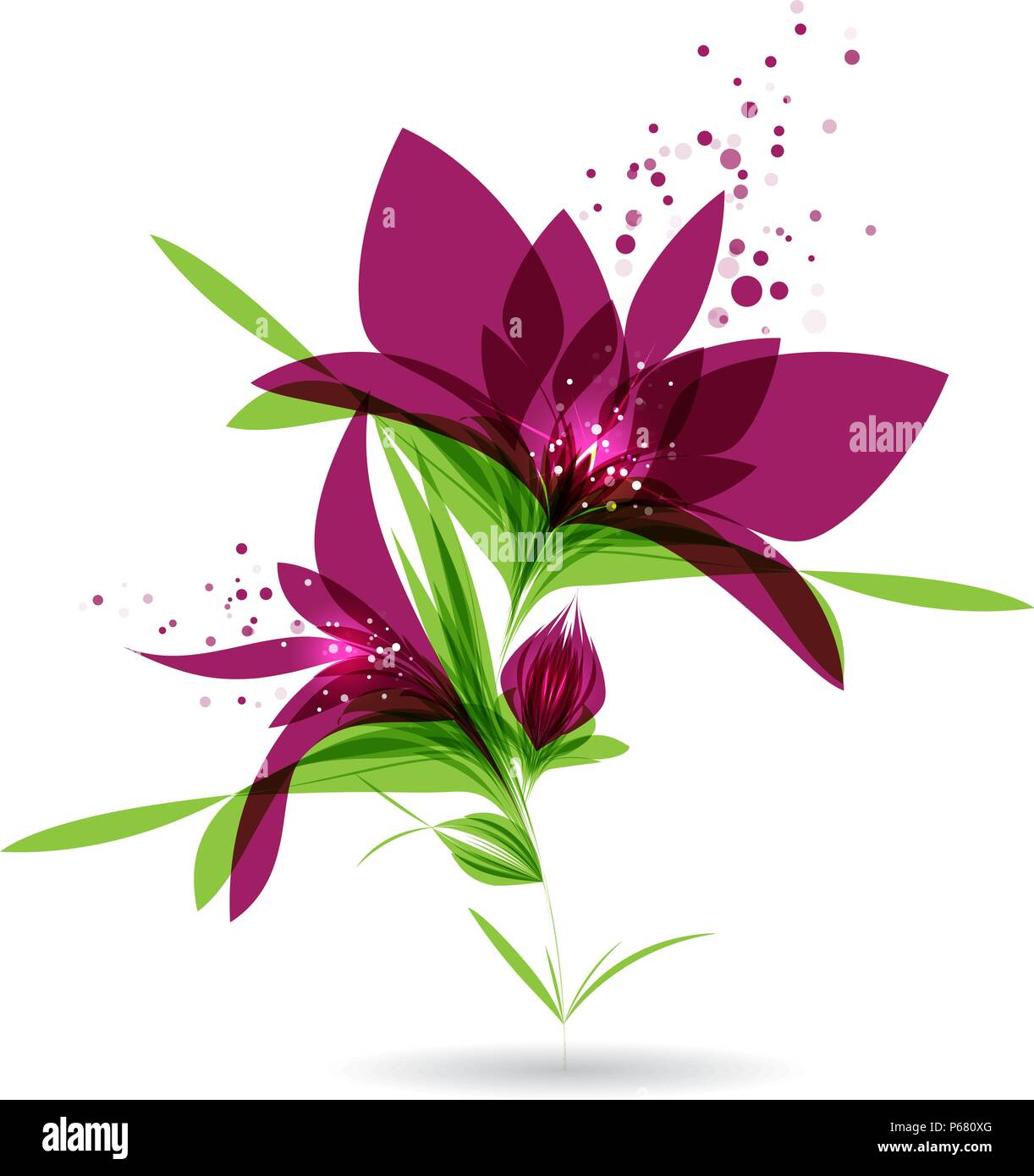 Floral design, purple flower on white background Stock Vector Image ...