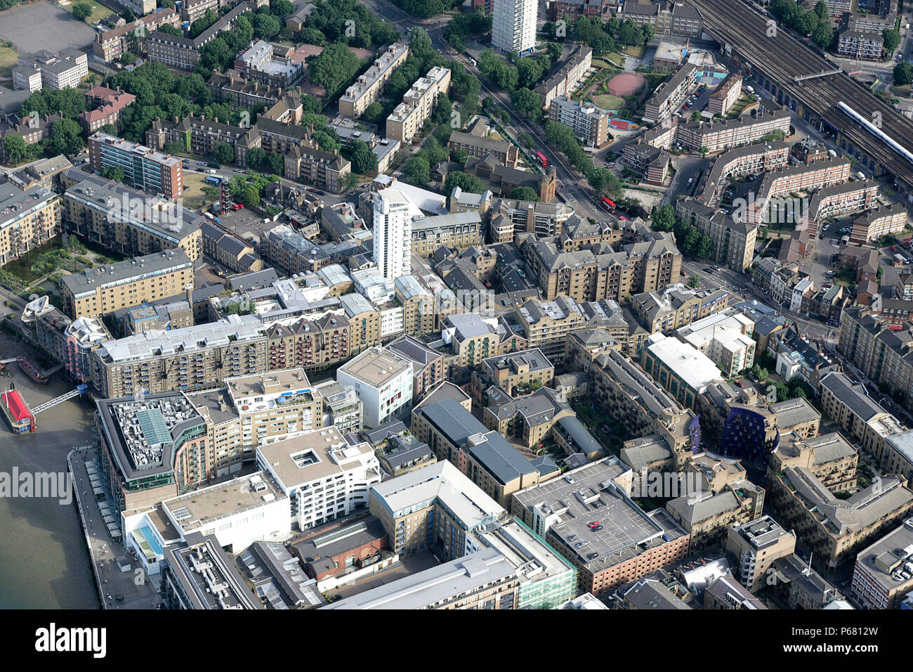 Aerial view of London Butler's Wharf Stock Photo - Alamy