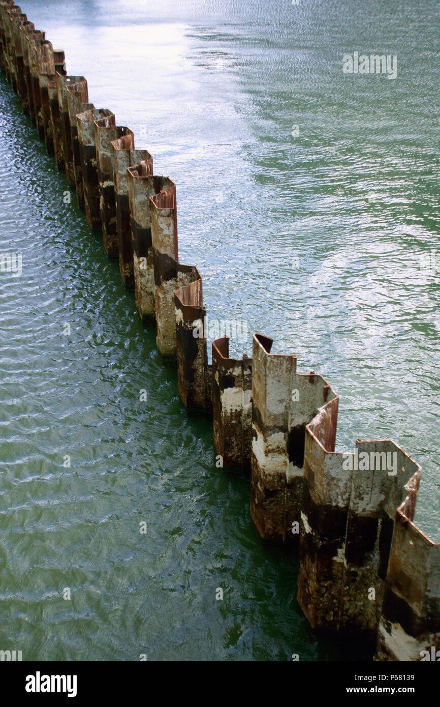 Containment wall for dredging operations Stock Photo - Alamy