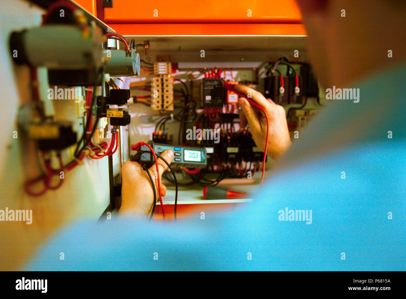 Engineer checking electrical point Stock Photo - Alamy