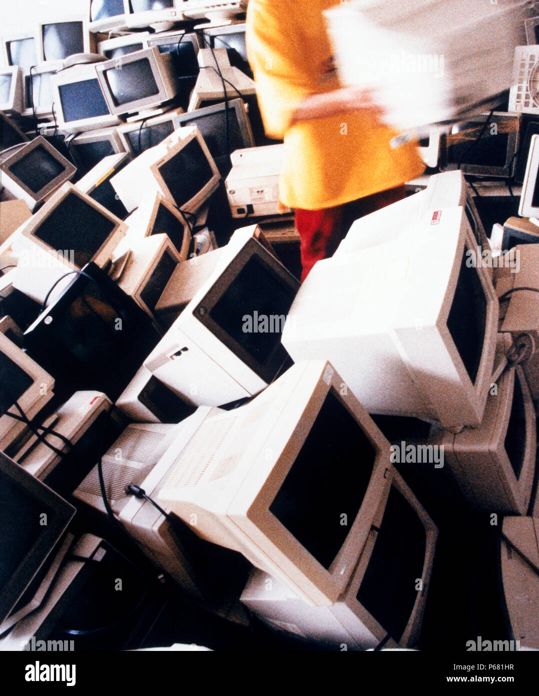 Old computer monitors in store before being recycled Stock Photo - Alamy