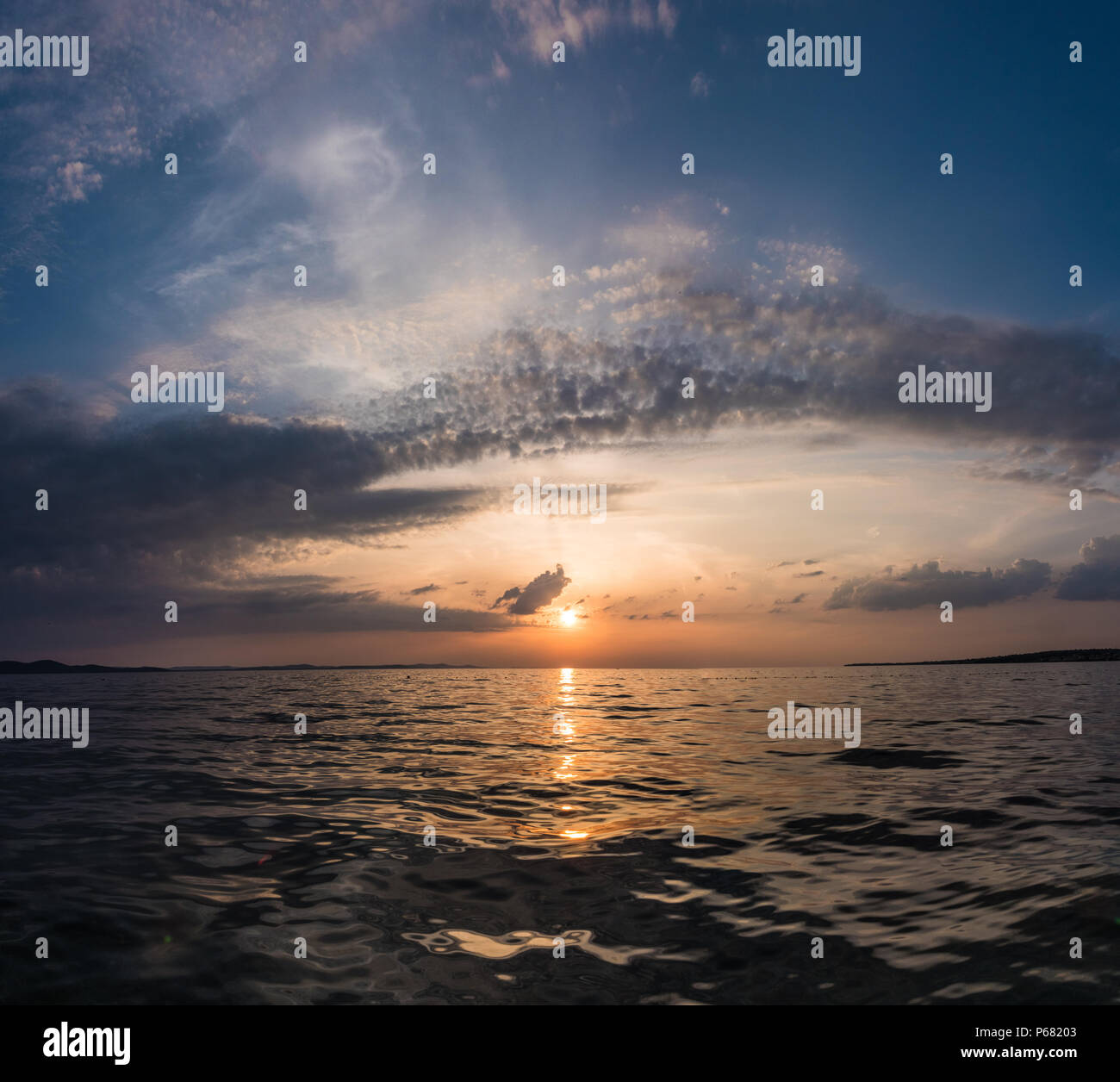 Beautiful sunset at sea in Zadar, Croatia Stock Photo - Alamy