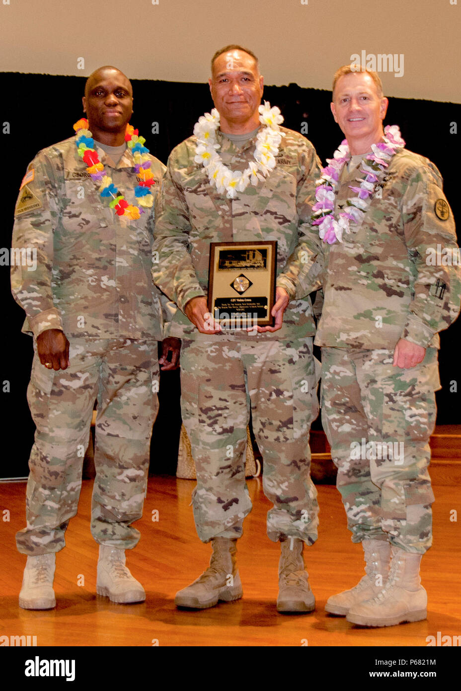 Command Sgt. Maj. Donald George (left), command sergeant major, William ...