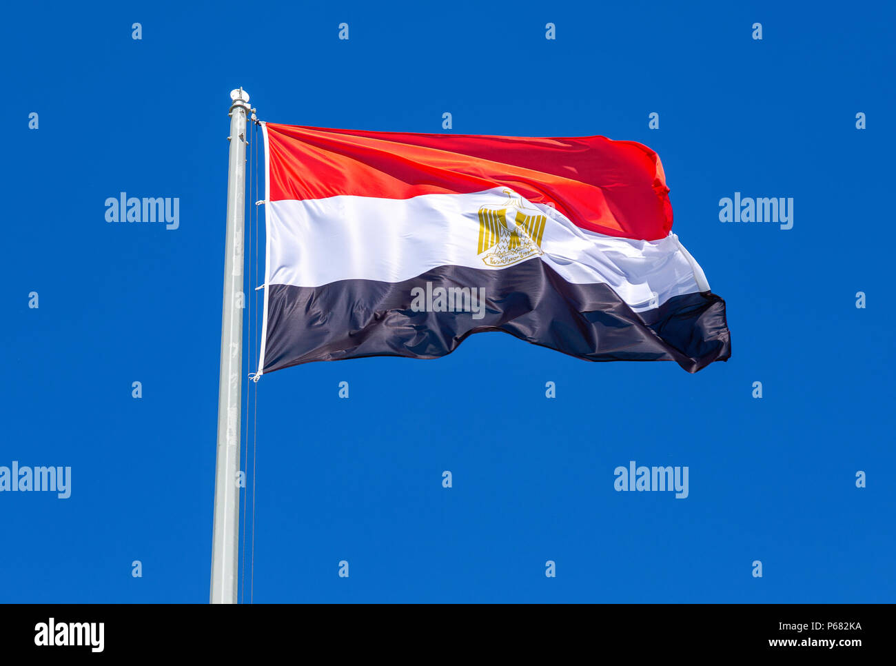 Blue sky background with egypt flag hi-res stock photography and images ...