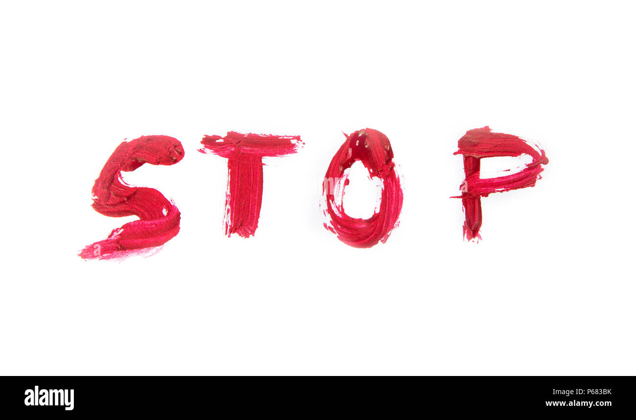 Hand made painted stop sign with brush strokes Stock Photo - Alamy