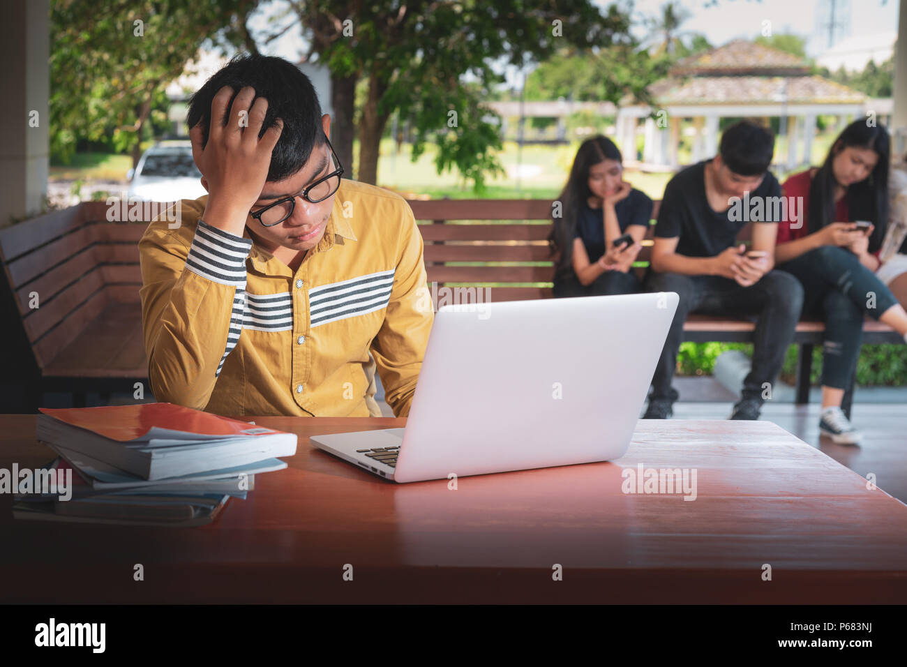 Stressed Student Laptop