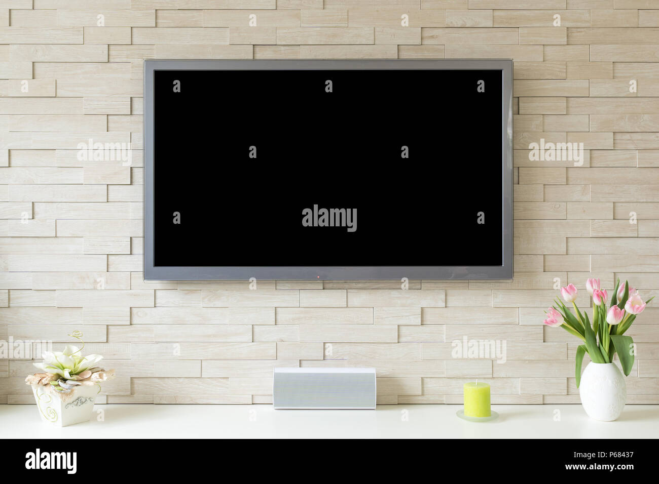Flat Screen Tv On White Wall